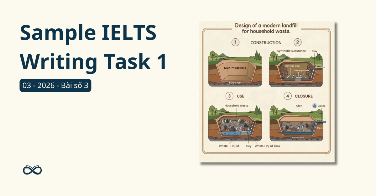 Đề thi IELTS Writing Task 1 tháng 3/2026 (Bài 3) - Hướng dẫn giải chi ...